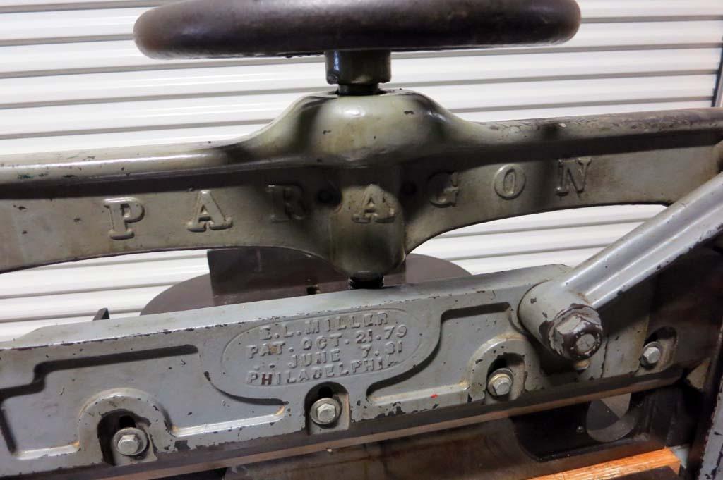 Lot #94: EL Miller Paragon Antique Lever Paper Cutter - WireBids